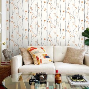 Timeet Peel and Stick Wallpaper Boho Floral Wallpaper Tree Contact Paper Removable Wallpaper 16.14"x118.11" Self Adhesive Wallpaper for Walls Covering Vinyl Roll