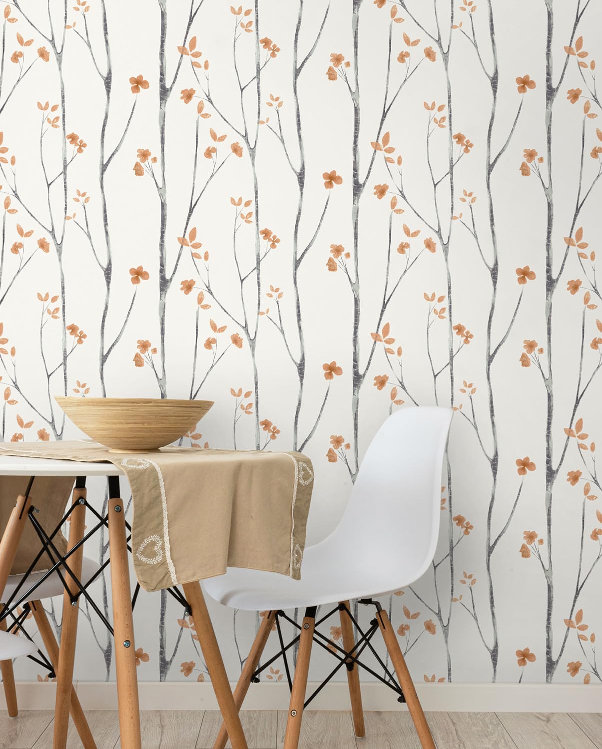 Timeet Peel and Stick Wallpaper Boho Floral Wallpaper Tree Contact Paper Removable Wallpaper 16.14"x118.11" Self Adhesive Wallpaper for Walls Covering Vinyl Roll