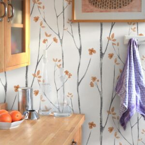 Timeet Peel and Stick Wallpaper Boho Floral Wallpaper Tree Contact Paper Removable Wallpaper 16.14"x118.11" Self Adhesive Wallpaper for Walls Covering Vinyl Roll