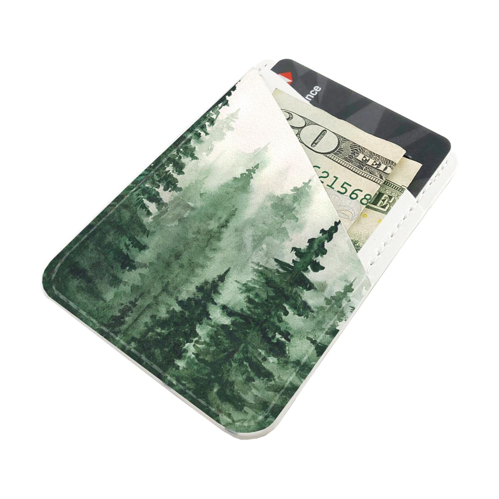 uCOLOR Phone Card Holder PU Leather Wallet Pocket Credit Card ID Case Pouch 3M Adhesive Sticker on iPhone Samsung Galaxy Android Smartphones (Forest)