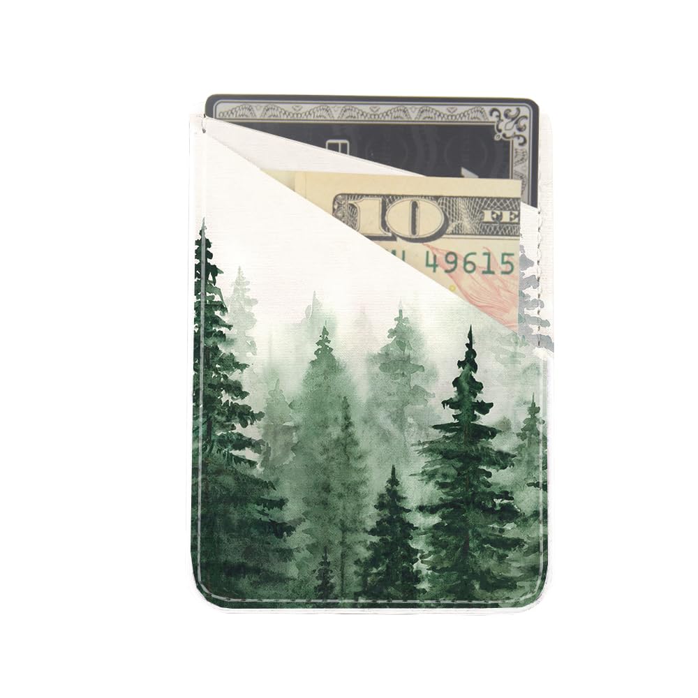 uCOLOR Phone Card Holder PU Leather Wallet Pocket Credit Card ID Case Pouch 3M Adhesive Sticker on iPhone Samsung Galaxy Android Smartphones (Forest)