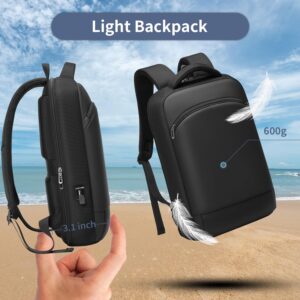 Slim Laptop Backpack for Men 15.6 Inch Lightweght Business Backpack Waterproof Travel Backpack with USB Charger Port Computer Bag College Backpacks Gifts for Men Women