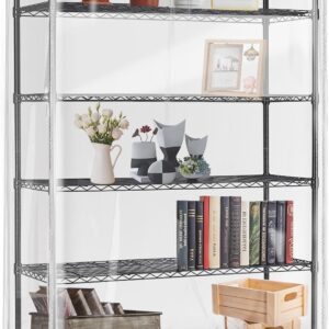 IndigoTempest9 Clear Vinyl Waterproof Shelf Cover for Wire Shelving - 36" W x 14" D x 54" H- with Zipper Closure - Protects from Dust and Debris - Only Cover