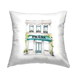 stupell industries urban fashion shop design by amanda greenwood throw pillow, 18 x 18, white