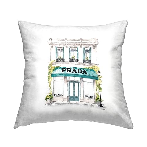 Stupell Industries Urban Fashion Shop Design by Amanda Greenwood Throw Pillow, 18 x 18, White