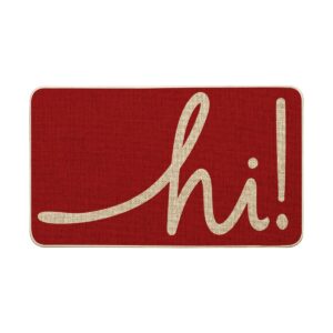 artoid mode red hi christmas doormat, home decor low-profile switch rug welcome door mat floor mat for front door indoor outdoor 17x29 inch