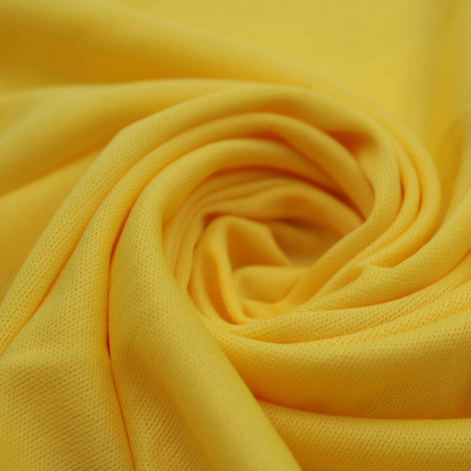 Texco Inc Polyester Interlock Lining 2 Way Stretch/Decoration, Apparel, Home/DIY Fabric, Bright Yellow #122 1 Yard