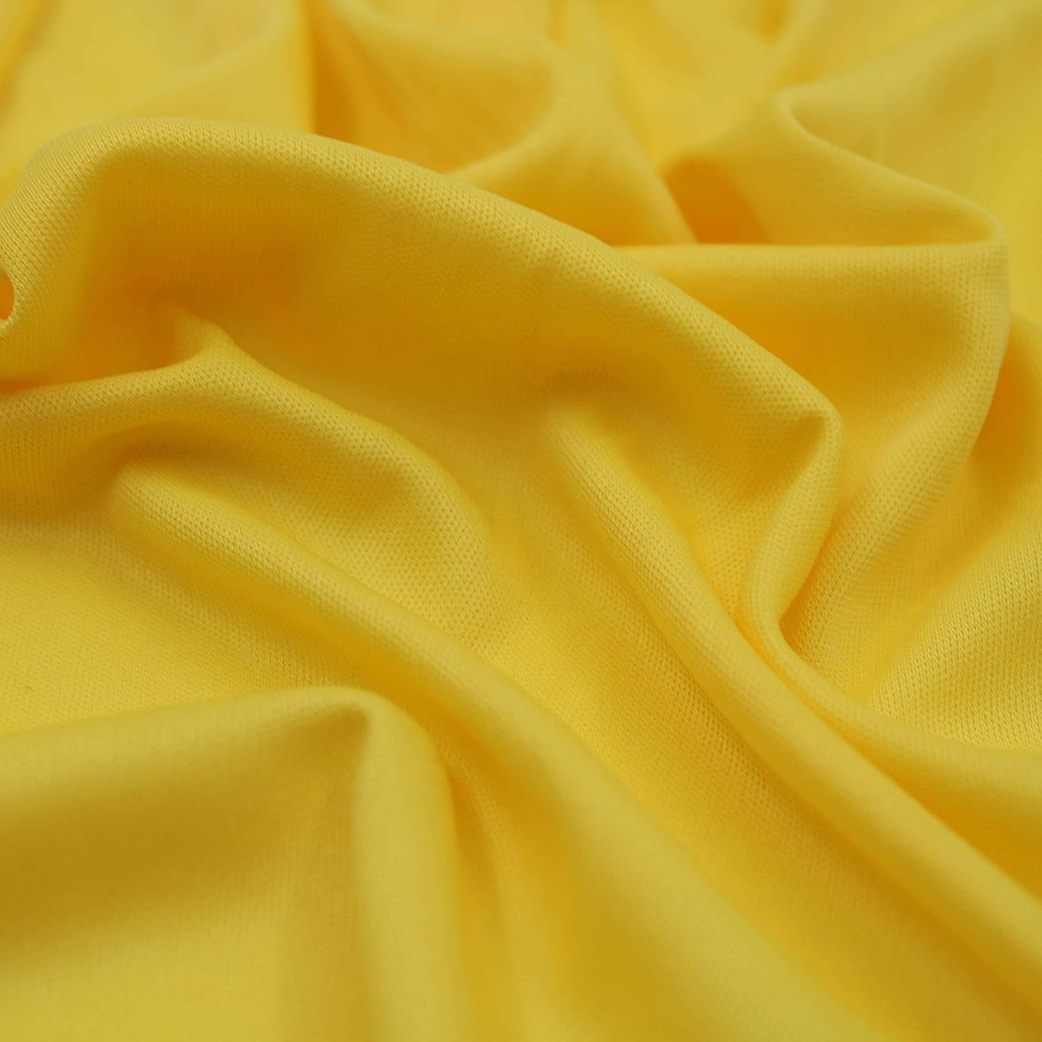 Texco Inc Polyester Interlock Lining 2 Way Stretch/Decoration, Apparel, Home/DIY Fabric, Bright Yellow #122 1 Yard