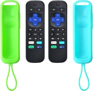 replacement remote controls for roku tv with soft protective case,compatible with tcl, hisense, onn, sharp, element, westinghouse, and philips roku series smart tvs【not for roku stick】【pack of 2】