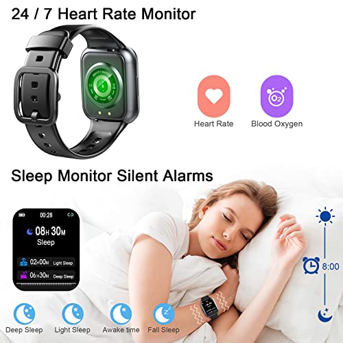 Smart Watch, 2023 Fitness Tracker Watch for Men Women, 1.69'' Touch Smartwatch Fitness Watch with Heart Rate Monitor/Pedometer/Sleep Monitor, 25 Sports Waterproof Activity Tracker for Android Molocy