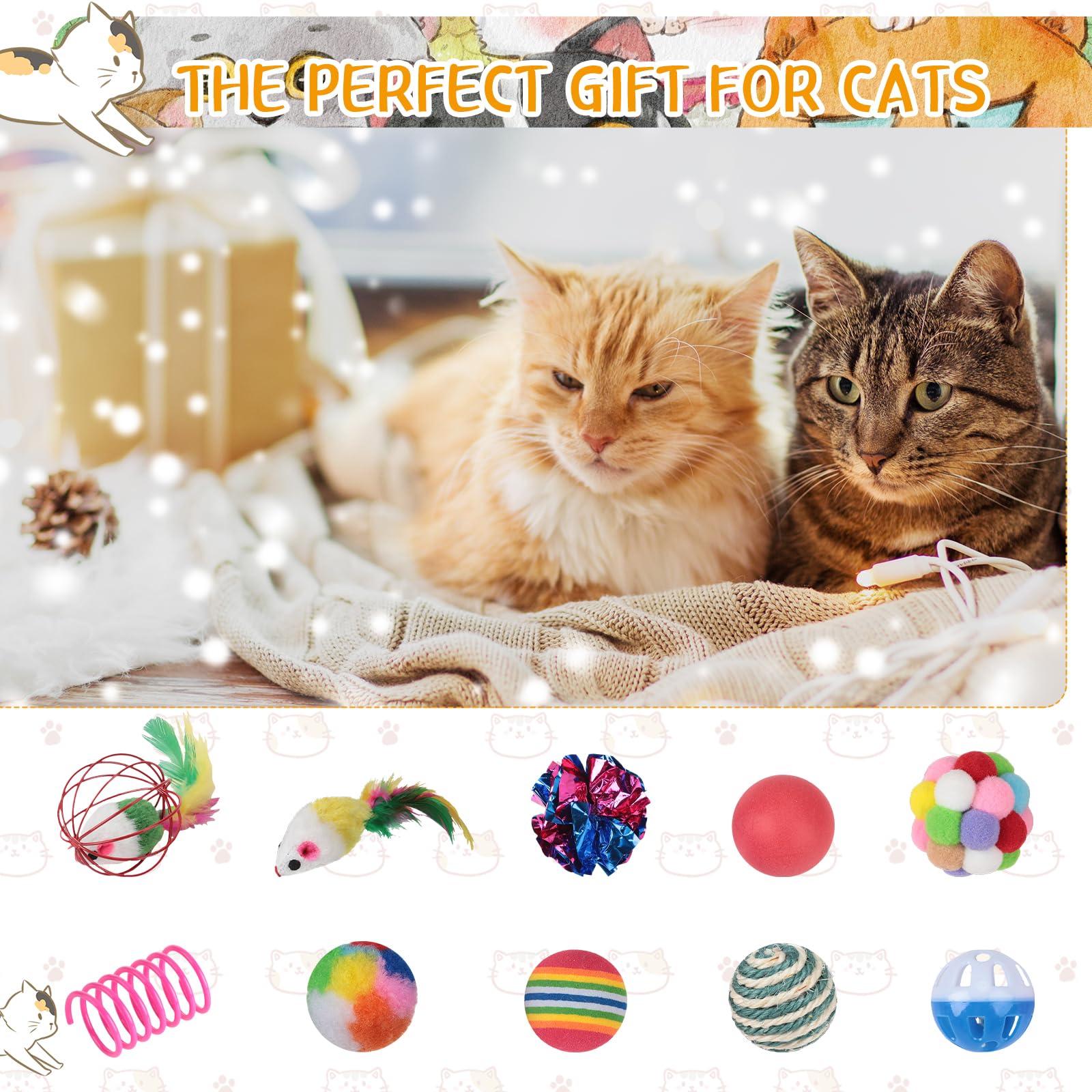 Shappy 150 Pcs Cat Ball Toys Bulk Include 30 Mice Toy 10 Rainbow Balls 4 Lattice Balls 4 Sisal Balls 20 Table Tennis Balls 20 Plush Balls 32 Springs 18 Crinkle Balls 2 Caged Rat Balls 10 Bell Balls