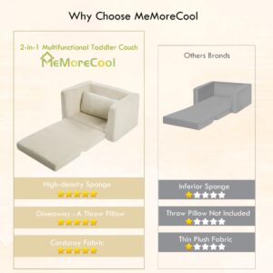 MeMoreCool Kids Couch Fold Out, Flip Out Kids Sofa Chair, Foldable Toddler Couch for Girls Boys, Children Convertible Sofa to Lounger Pull Out Kids Couch for Playroom, Folding Toddler Sofa