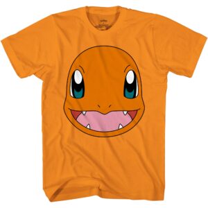 pokemon big face charmander adult t-shirt(orange,medium)