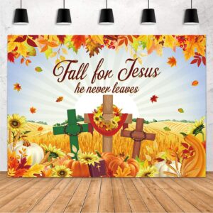 mehofond 10x7ft fall for jesus backdrop pumpkin autumn decorations banner maple leaf bible decoration christian religion polyester background thanksgiving party supplies autumn photo booth props