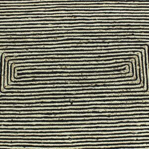 CASAVANI Collection Square Area Rug - 10x10 Feet Black Braided Jute Rug Geometric Kilim Rug Indoor Outdoor Use Carpet Flatweave Rugs for Bedroom Bedside Custom Mat Dining Table Mat