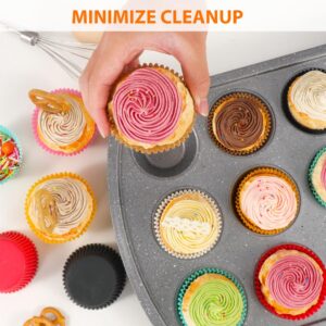 Standard Orange Cupcake Liners for Baking 200 Counts - Caperci Greaseproof Muffin Baking Cups for Wedding Birthday Party Baby Shower Festivals (Orange)