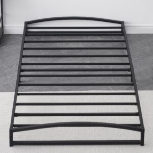 IDEALHOUSE Twin Bed Frame Low Profile, 6 Inches Black Metal Twin Size Platform Bed Frame, Mattress Foundation, No Box Spring Needed