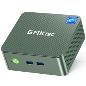 gmktec mini pc n100, preinstalled windows 11 pro, g3 intel alder lake n100 (3.4ghz), 8gb ddr4 ram 256gb pcie m.2 ssd, desktop computer 4k dual hdmi/usb3.2/wifi 6/bt5.2/2.5g rj45 for office, business