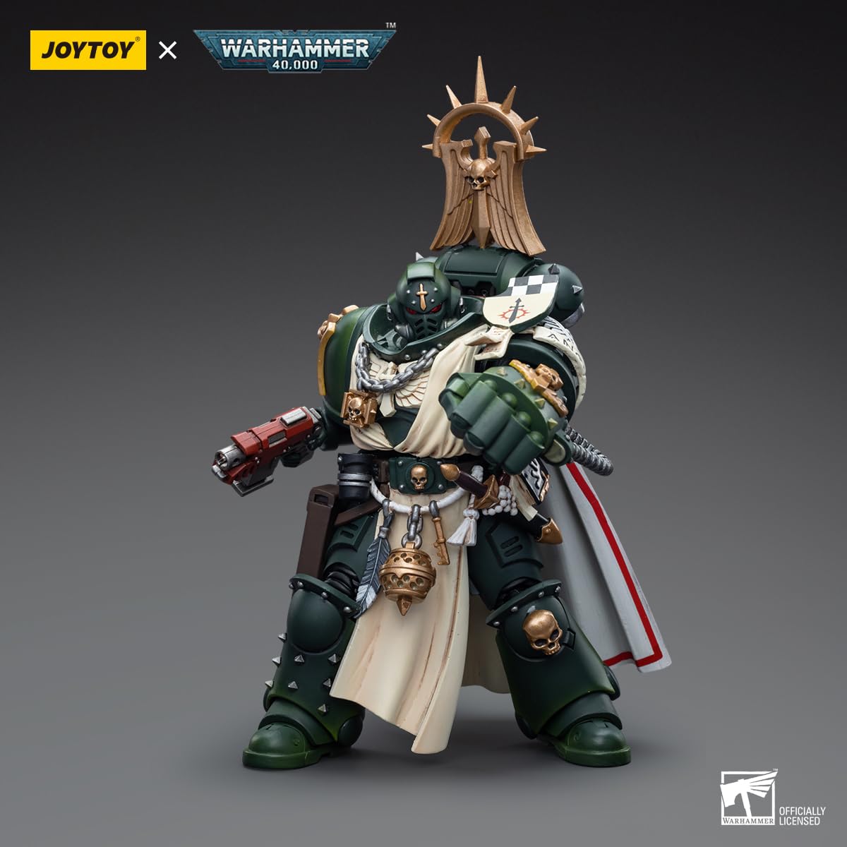 LEBOO JOYTOY Warhammer 40K 1/18 Action Figure Dark Angels Master with Power Fist 4.88in height Joy Toy Models