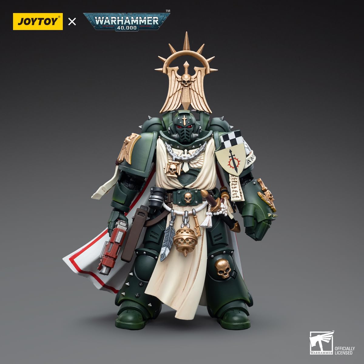 LEBOO JOYTOY Warhammer 40K 1/18 Action Figure Dark Angels Master with Power Fist 4.88in height Joy Toy Models