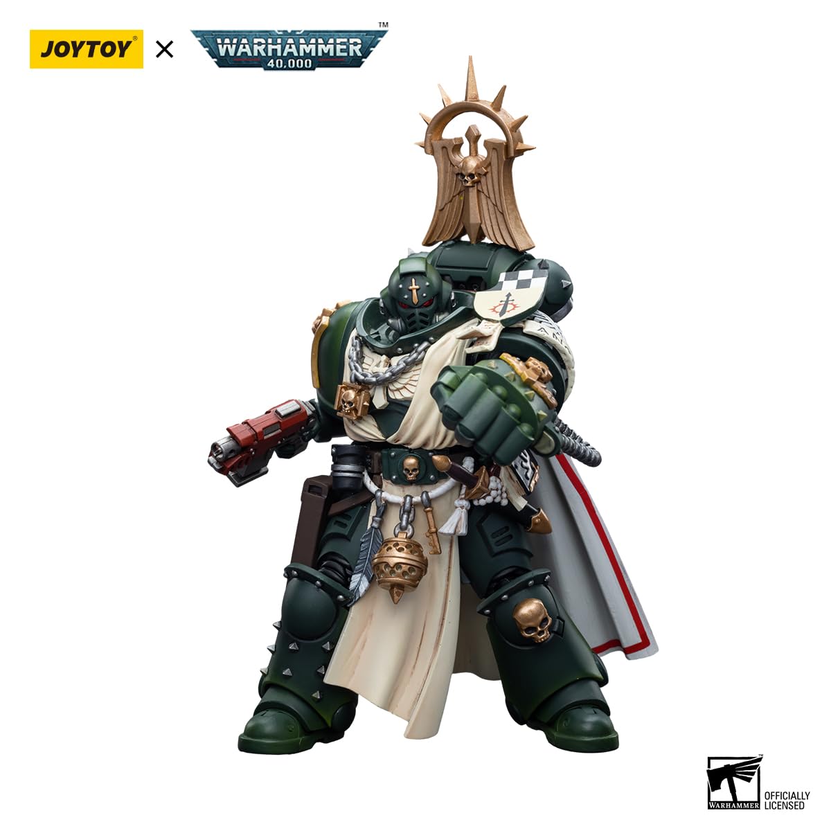 LEBOO JOYTOY Warhammer 40K 1/18 Action Figure Dark Angels Master with Power Fist 4.88in height Joy Toy Models