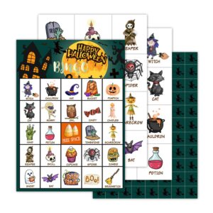 halloween bingo party games with 24 players, halloween party games for girls boys school classroom party supplies, classroom activities, party favor gifts for young adults family activities - jy903