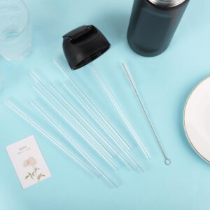 8pcs Replacement Straws for Owala FreeSip, Reusable Plastic Clear Drinking Straws with Cleaning Brush for Owala Flip 24oz 32oz Insulated Water Bottle Tumbler Accessories, BPA Free