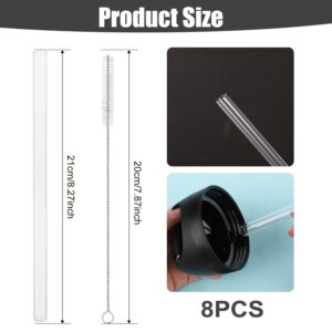 8pcs Replacement Straws for Owala FreeSip, Reusable Plastic Clear Drinking Straws with Cleaning Brush for Owala Flip 24oz 32oz Insulated Water Bottle Tumbler Accessories, BPA Free