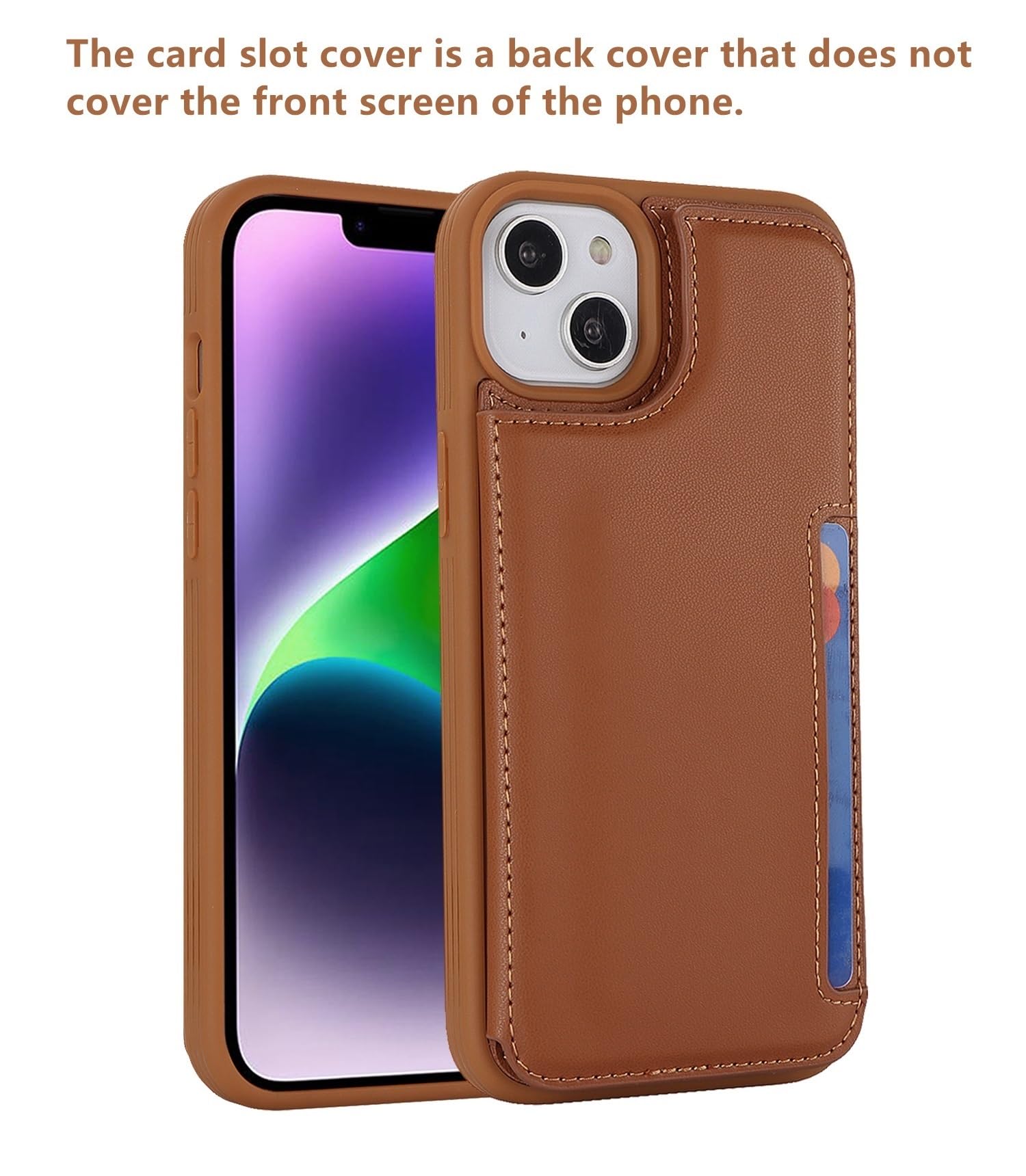 iCoverCase for iPhone 13 Case with Card Holder, iPhone 13 Wallet Case for Women Men [RFID Blocking] PU Leather Protective Wallet Phone Case for iPhone 13 6.1 Inch (Light Brown)