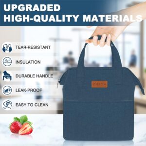 KUBYA Lunch Bag Simple Lunch Box for Women Men Insulated Lunch Bag & 1 Storage bag Simple Reusable Lunch Tote Bag for Work, Picnic Beach or Travel (DENIM)