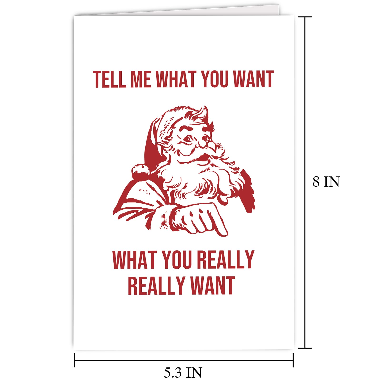 Supoeguk Funny Christmas Card for Men Women, Happy Holiday Card for Friends Family, Cool Santa Card for Him Her, Tell Me What You Really Want