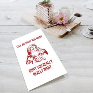 Supoeguk Funny Christmas Card for Men Women, Happy Holiday Card for Friends Family, Cool Santa Card for Him Her, Tell Me What You Really Want