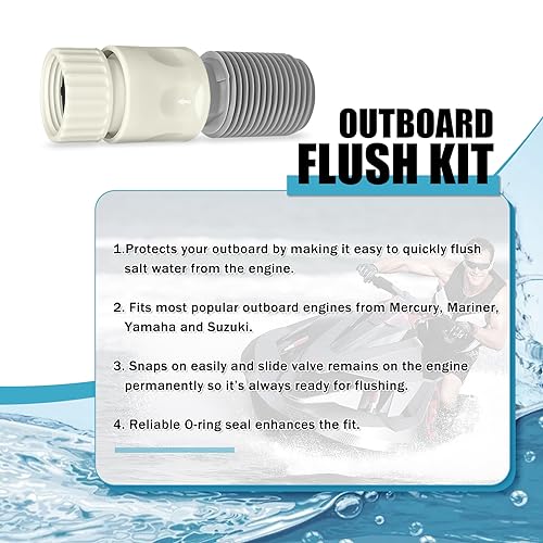 Brass hunter Outboard Flush Kit for Mercury, Mariner, Yamaha and Suzuki Outboard Engines