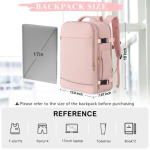 Sinaliy Travel Backpack for Women, 40L Travel Bag Personal Item Size, Waterproof Carry On Backpack with Packing Cubes for College, Business, Hiking, Work