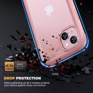 Diaclara Designed for iPhone 15 Case, Full Body Rugged Case with Built-in Touch Sensitive Anti-Scratch Screen Protector, with Camera Lens Protector for iPhone 15 6.1" (Coral Pink)