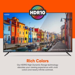 ONN 50-Inch Class 4k HDR10+ Smart TV + Free Wall Mount with Wi-Fi Connectivity and Mobile App | Flat Screen TV | Compatible with Home Kit | Alexa and Google Assistant (Renewed)