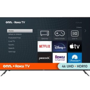 ONN 50-Inch Class 4k HDR10+ Smart TV + Free Wall Mount with Wi-Fi Connectivity and Mobile App | Flat Screen TV | Compatible with Home Kit | Alexa and Google Assistant (Renewed)