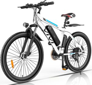 vivi electric bike for adults 26 inch 500w ebike for adults removable 48v battery, electric mountain bike 21 speed gears, electric bicycle 50 miles/pedal assist, ul 2849 certified