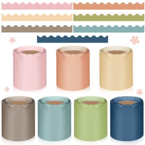 7 rolls 206.5 feet colorful bulletin board borders scalloped classroom borders bulletin board trim boho classroom decor for teacher students bulletin board classroom home office decors (cute color)