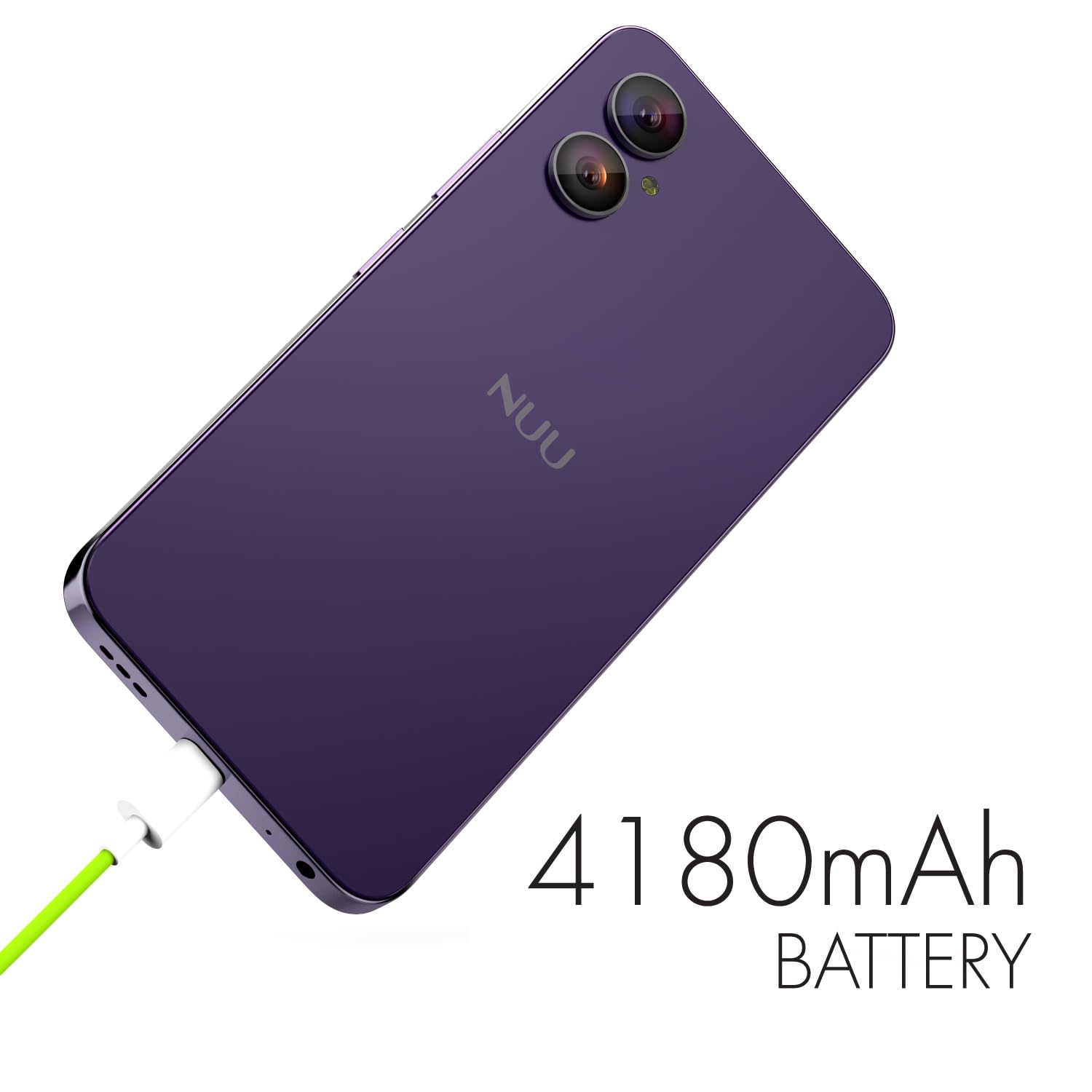 NUU A15 Cell Phone 4GB + 128GB, Unlocked for Mint, Metro, T-Mobile, Qlink and More, Perfect for Teenagers, Dual SIM 4G, Octa-Core Helio G36 2.2GHz 6.5" HD+, Android 13, Purple, US Warranty