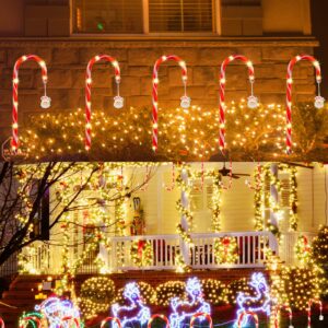 CRILEAL Christmas Decorations 12pcs Candy Cane Lights, 84LED Solar Christmas Lights Outdoor Waterproof with 8 Modes, Christmas Outdoor Yard Decor for Garden/Lawn/Tree/Pathway/Patio