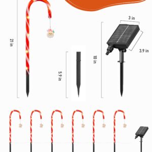 CRILEAL Christmas Decorations 12pcs Candy Cane Lights, 84LED Solar Christmas Lights Outdoor Waterproof with 8 Modes, Christmas Outdoor Yard Decor for Garden/Lawn/Tree/Pathway/Patio