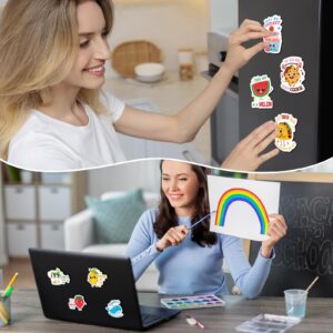 Kanayu 16 Pcs Cute Fridge Magnets Fun Puns Magnetic Stickers Decorative Refrigerator Decal Funny Magnets for Locker Fridge Stickers for Whiteboard Laptop Office School Student Adult (Food and Animal)