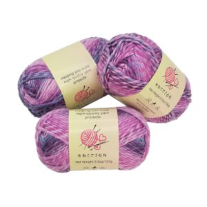 knition wool blended multicolor yarn - 5 weight(bulky) - 3 pack of 100g/3.5oz - 146 yards - knitting, crocheting & crafts