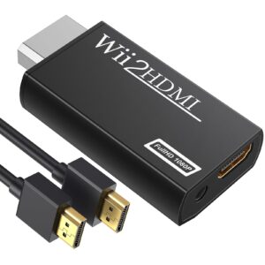 gana wii to hdmi converter, wii to hdmi adapter, wii to hdmi1080p 720p connector output video & 3.5mm audio - supports all wii display modes