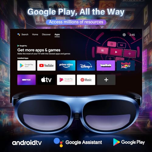 Rokid AR Joy Pack AR Glasses, Smart Glasses Max with Station, 360" Micro-OLED Display, Google Play, Media Streaming, HDCP Support & Cloud Gaming, Console, Android, iOS, Windows Compatible