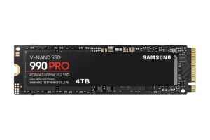 samsung 990 pro ssd 4tb pcie 4.0 m.2 2280 internal solid state hard drive, seq. read speeds up to 7,450 mb/s for high end computing, gaming, and heavy duty workstations, mz-v9p4t0b/am