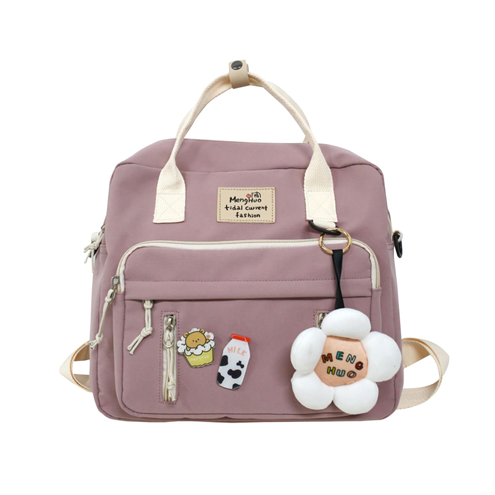 Extolove Cute Messenger Bag, Kawaii Backpack Japanese Crossbody Bag Aesthetic Bag Ita Bag with Kawaii Accessories (A Pink)