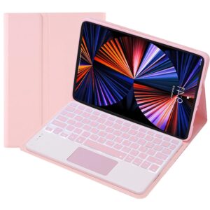 heucyl touchpad keyboard case for xiaomi redmi pad 10.6 inch 2022, magnetic detachable wireless bluetooth 7-color backlit keyboard, ultra-thin multi-angle stand case,pink