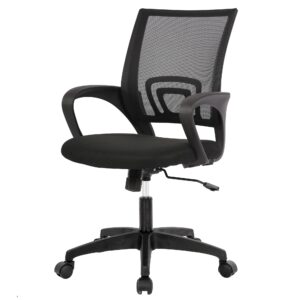 paylesshere home office chair desk computer chair adjustable ergonomic chair lumbar support armrest executive with high density mesh 360 degree swivel chair for men women adults chair, black